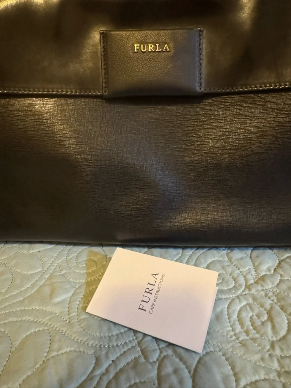 Furla | Bags | Authentic Furla Black Leather Tophandle Satchel | Poshmark